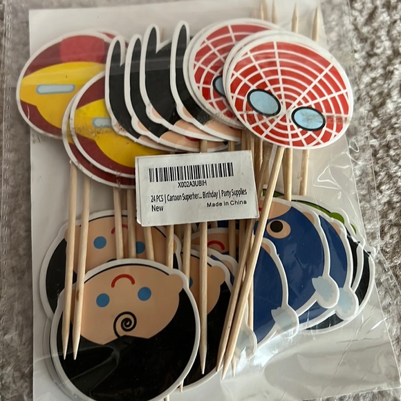 Marvel | Party Supplies | Nib 24pc Super Hero Cupcake Toppers | Poshmark